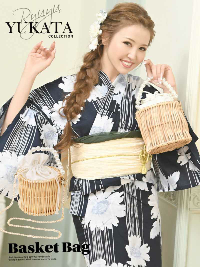 2wayパールチェーンラウンドかごバッグ【Ryuyu/リューユ】(フリーサイズ)(ベージュ)