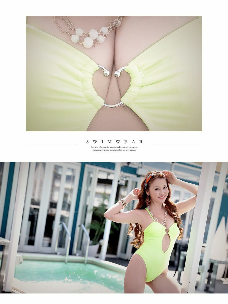 水着 インポートモノキニネオンsexy水着 キャバみずぎ【Ryuyu】(S/M/L)(グリーン/ピンク)